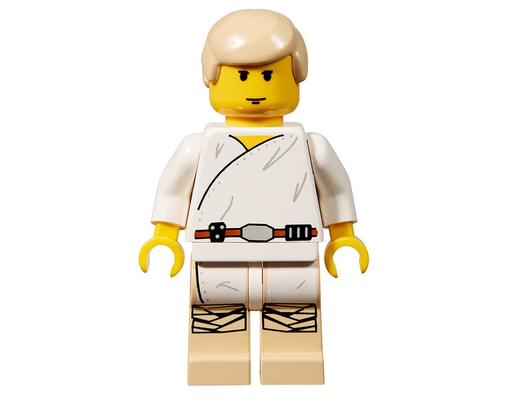 LEGO Set fig-001419 Luke Skywalker, White Robe, Yellow Skin (3626b Head ...
