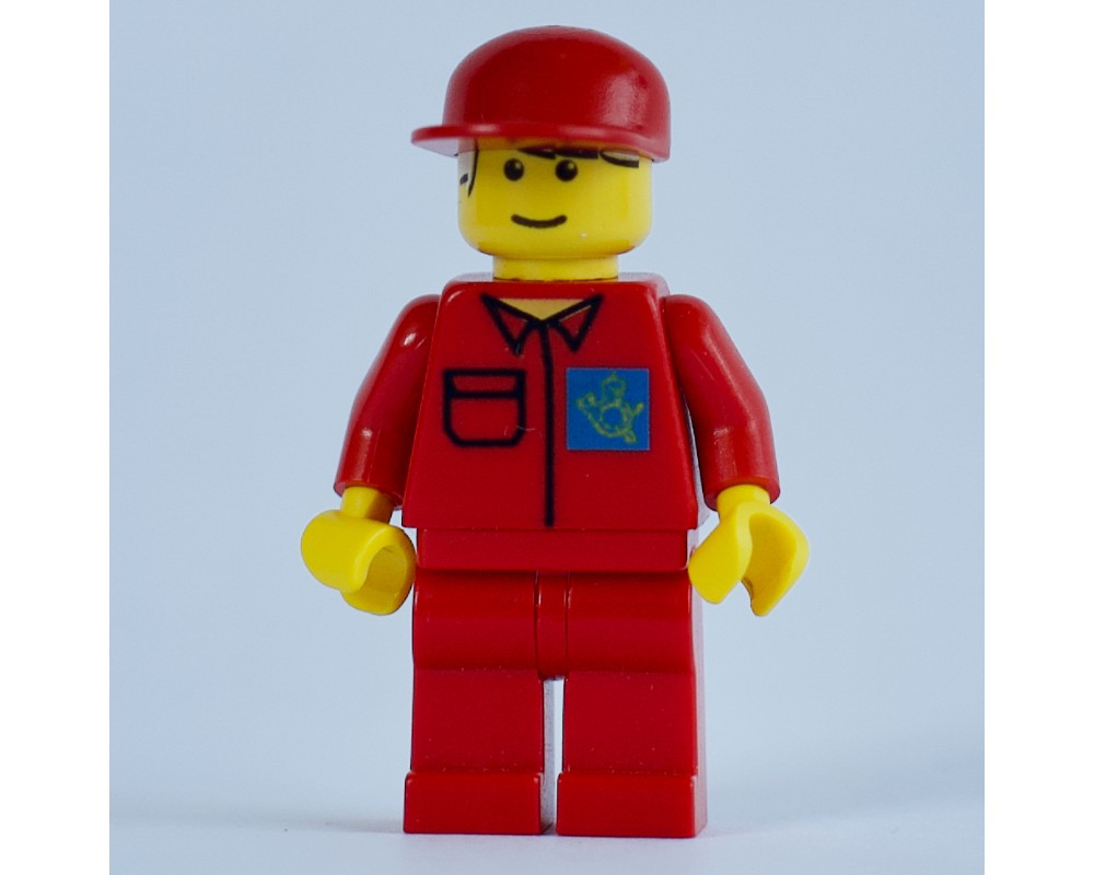 LEGO Set fig-001443 Postal Worker, Red Shirt with Horn Logo with Blue ...