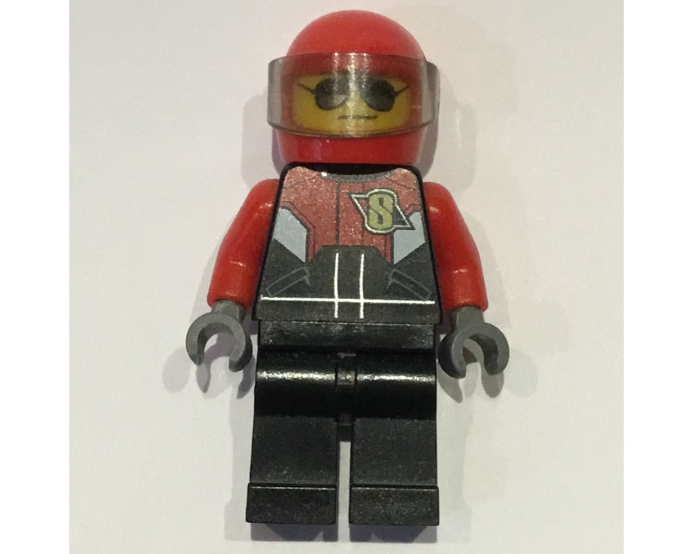 LEGO Set fig-001561 Pilot, Red, Black, and White Jumpsuit, Red Helmet ...