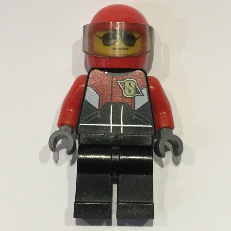 LEGO Set fig-001561 Pilot, Red, Black, and White Jumpsuit, Red Helmet ...