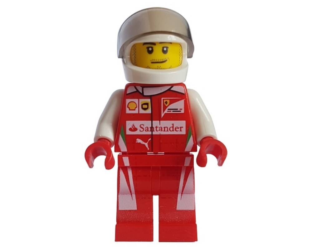 LEGO Set fig-001581 Race Driver, Red Torso, Red Legs, White Helmet ...