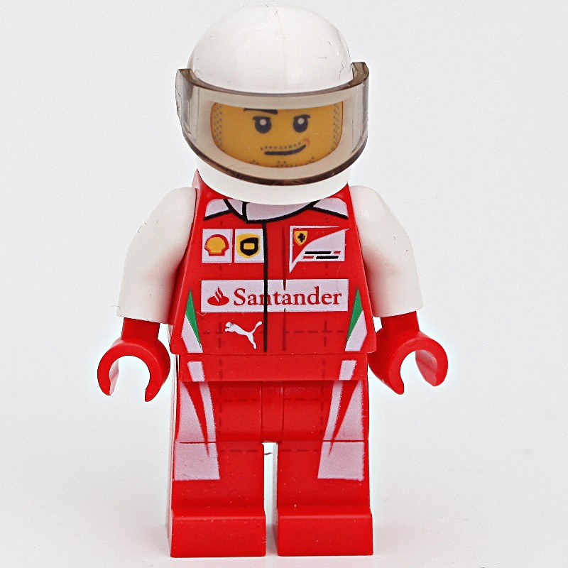 LEGO Set fig-001581 Race Driver, Red Torso, Red Legs, White Helmet ...