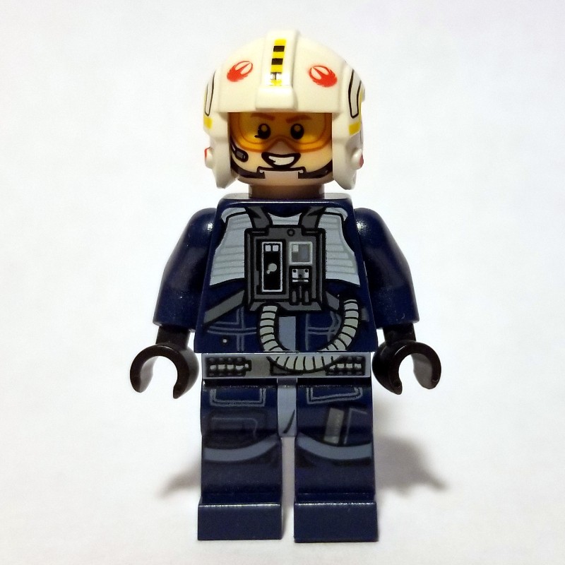 LEGO Set fig-001583 Rebel Pilot Y-wing, Dark Blue Flight Suit, Red ...