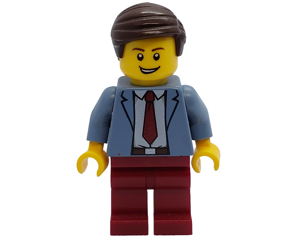 LEGO Set fig-001597 Man, Sand Blue Jacket, Dark Red Tie and Legs ...
