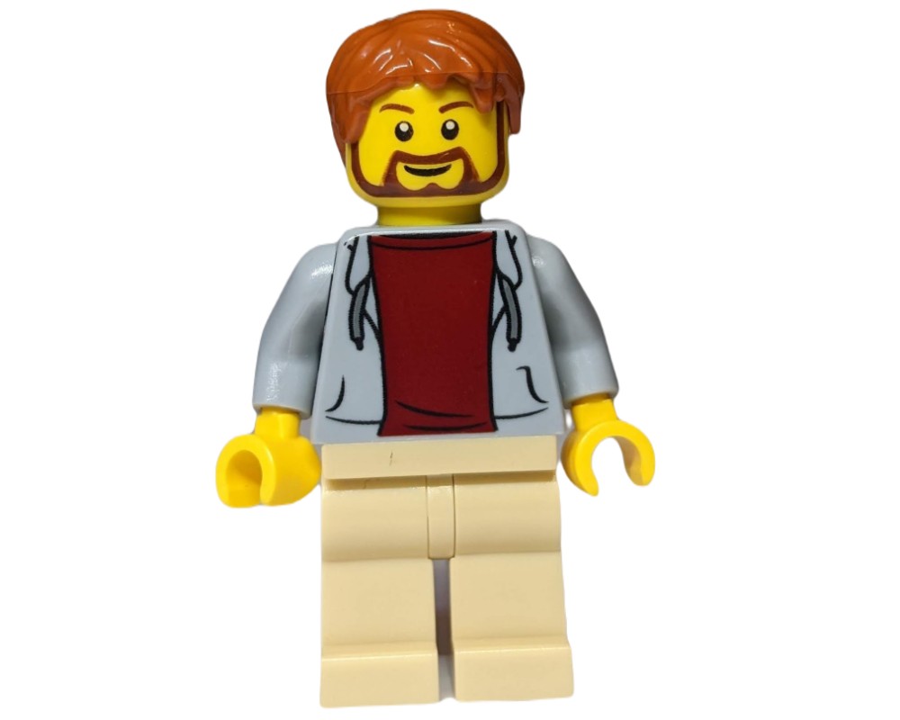 LEGO Set fig-001661 Light Bluish Grey Torso, Tan Legs, Reddish Brown ...