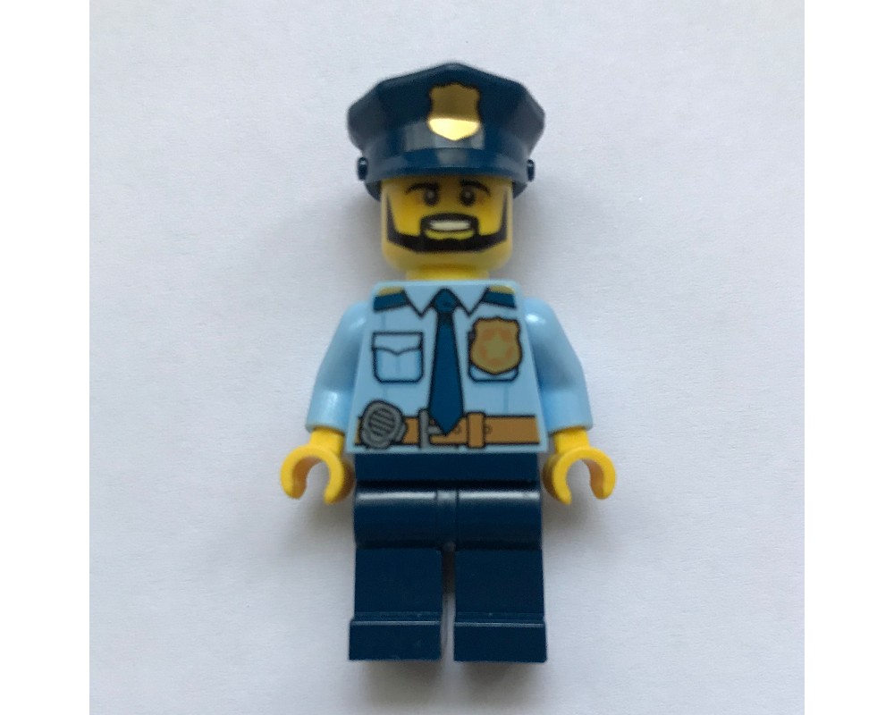 LEGO Set fig-001869 Policeman, Bright Light Blue Shirt with Radio and ...