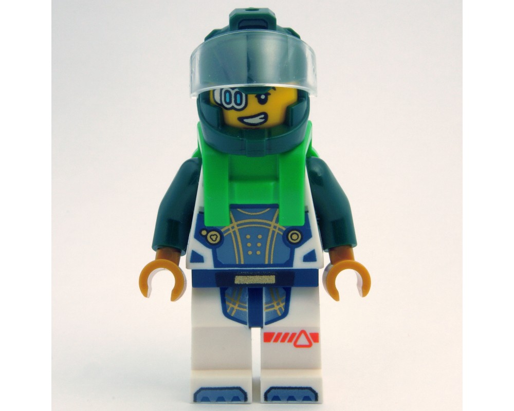 LEGO Set fig-001877 Astronaut, White Spacesuit, Bright Green Backpack ...