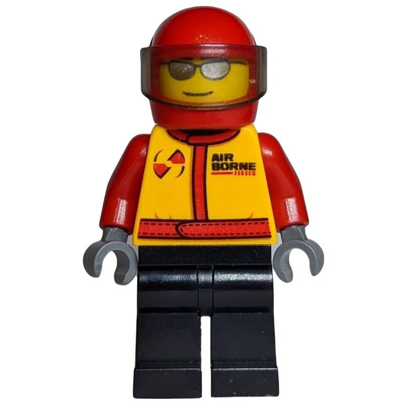 LEGO Set fig-001880 Pilot, Yellow Torso, Black Legs, Red Helmet (2014 ...