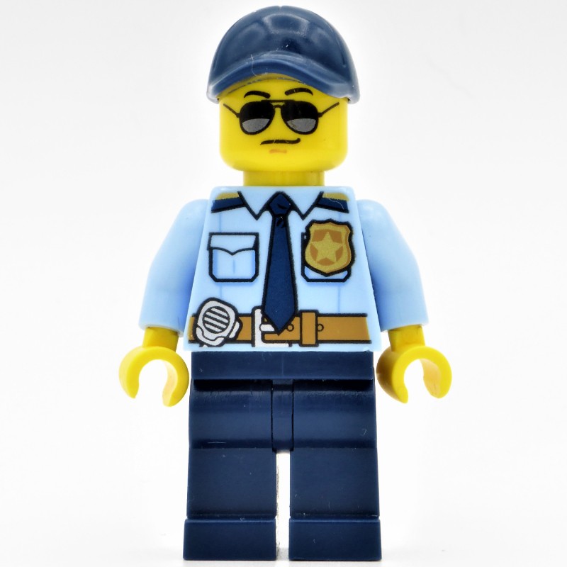 LEGO Set fig-001924 Policeman, Bright Light Blue Shirt with Dark Blue ...