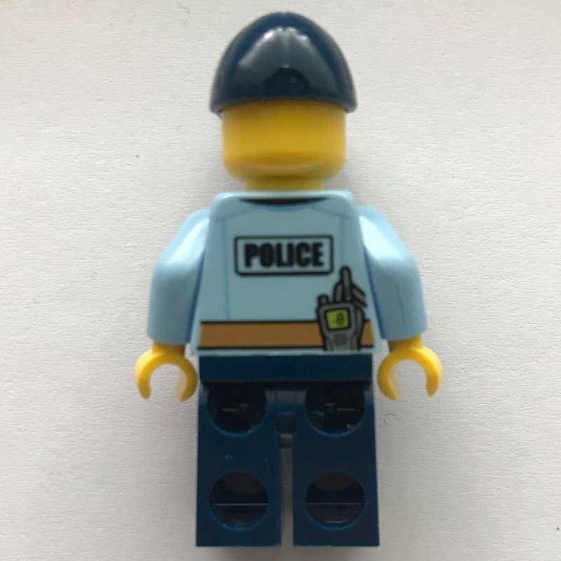 LEGO Set fig-001924 Policeman, Bright Light Blue Shirt with Dark Blue ...