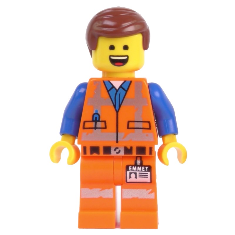 LEGO Set fig-001945 Emmet, Worn Outfit, Happy / Sad | Rebrickable ...