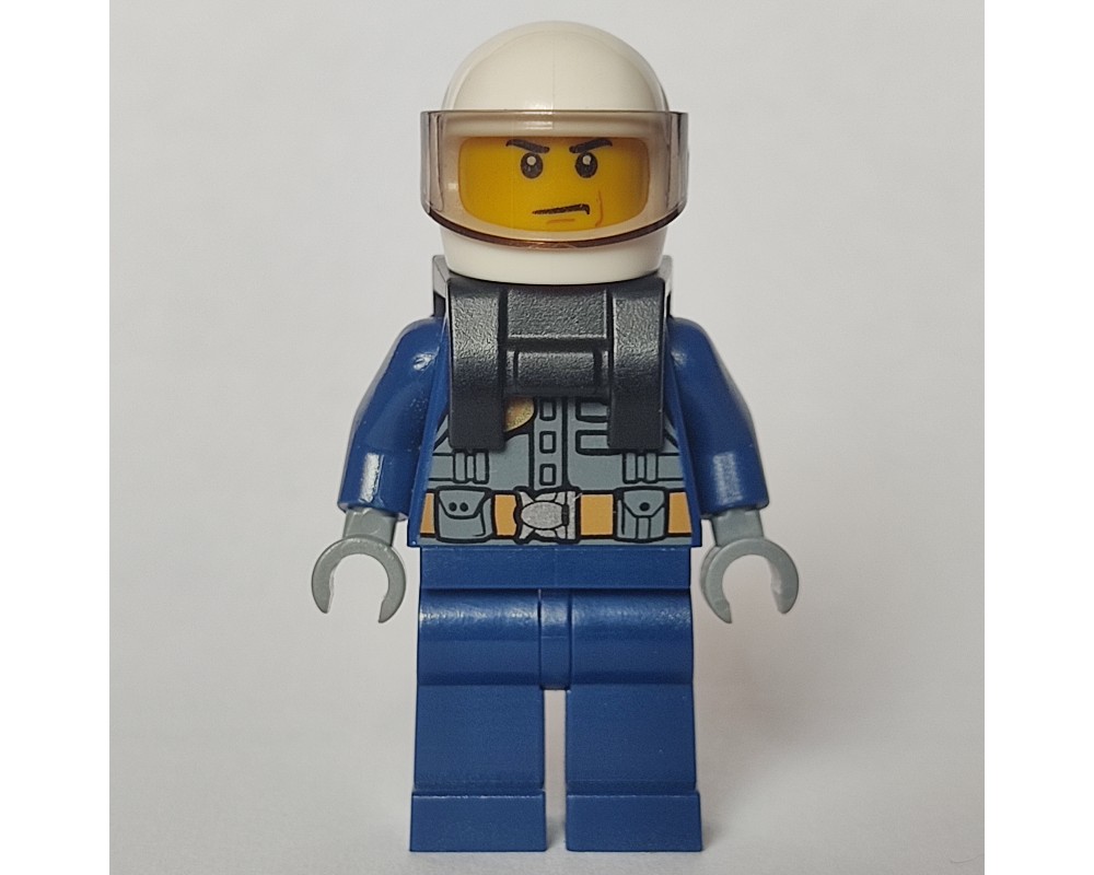 LEGO Set fig-002021 Policeman, Dark Bluish Gray Vest with Radio and ...