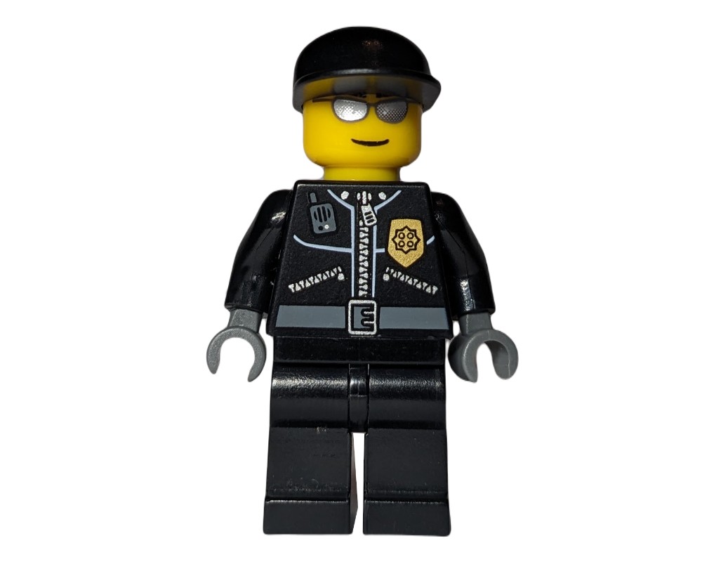 LEGO Set fig-002038 Policeman, Black Jacket with Pocket and Badge ...