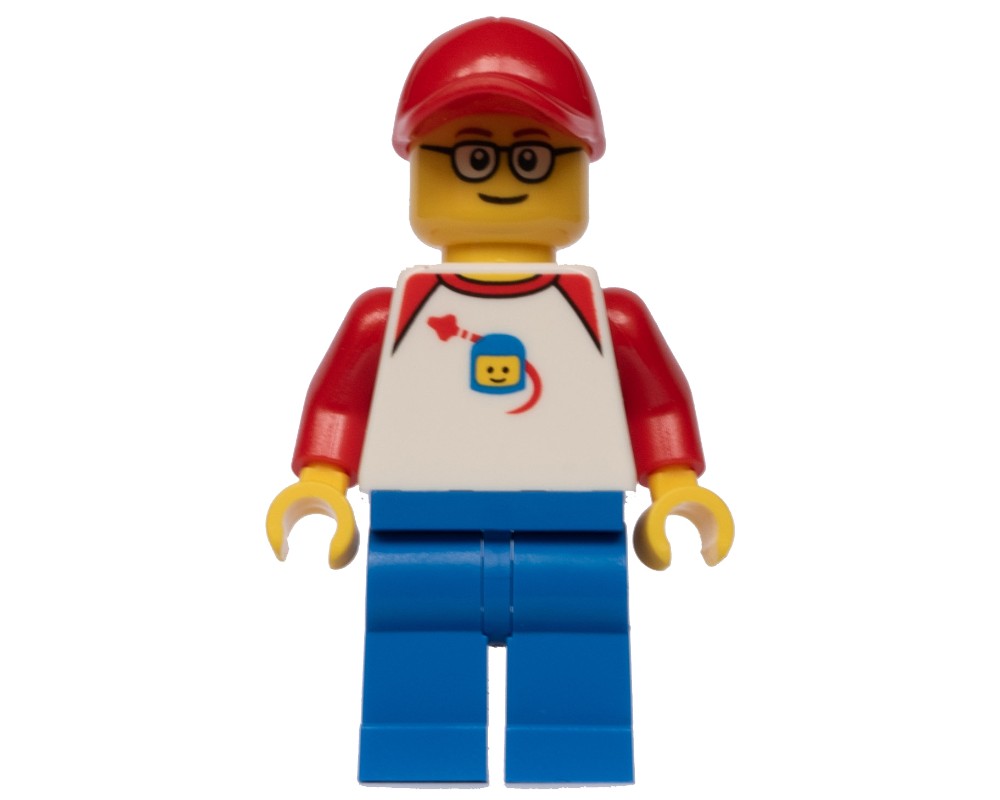 LEGO Set fig-002063 Man - White Torso, classic Space Logo, Blue Legs ...