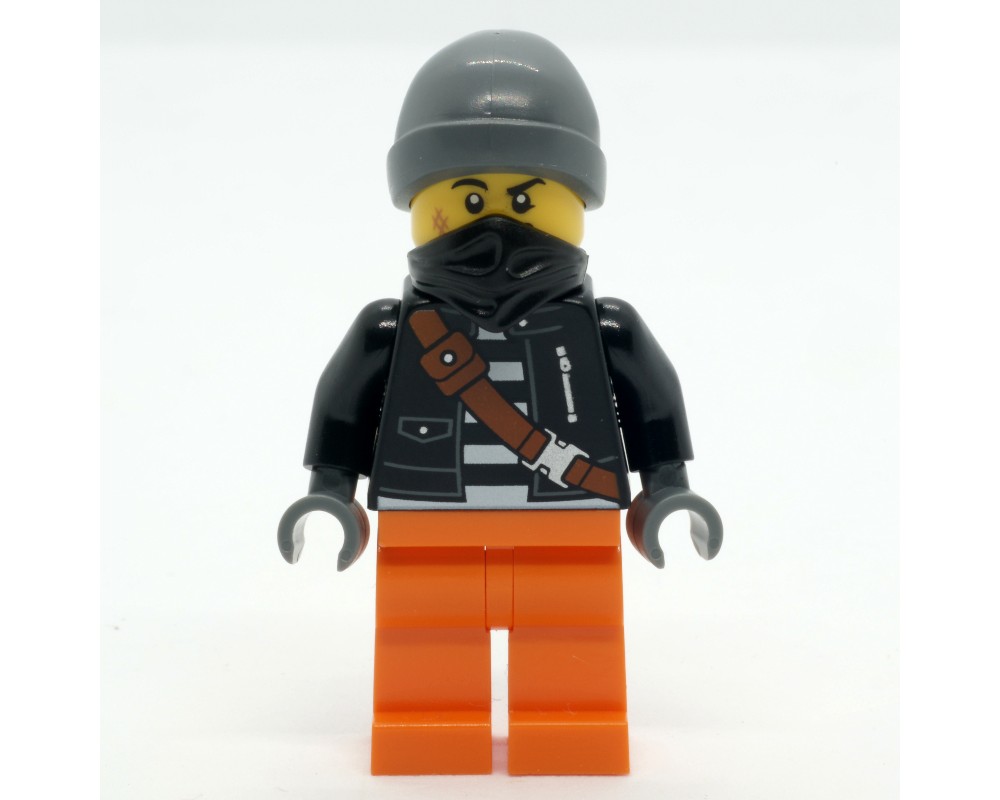 LEGO Set fig-002092 Crook, Black Jacket, Orange Legs, Black Bandana ...
