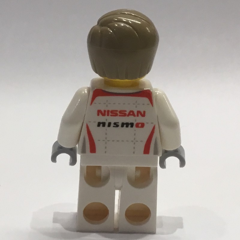 LEGO Set fig-002122 Race Driver, White Torso, White Legs, Red Helmet ...