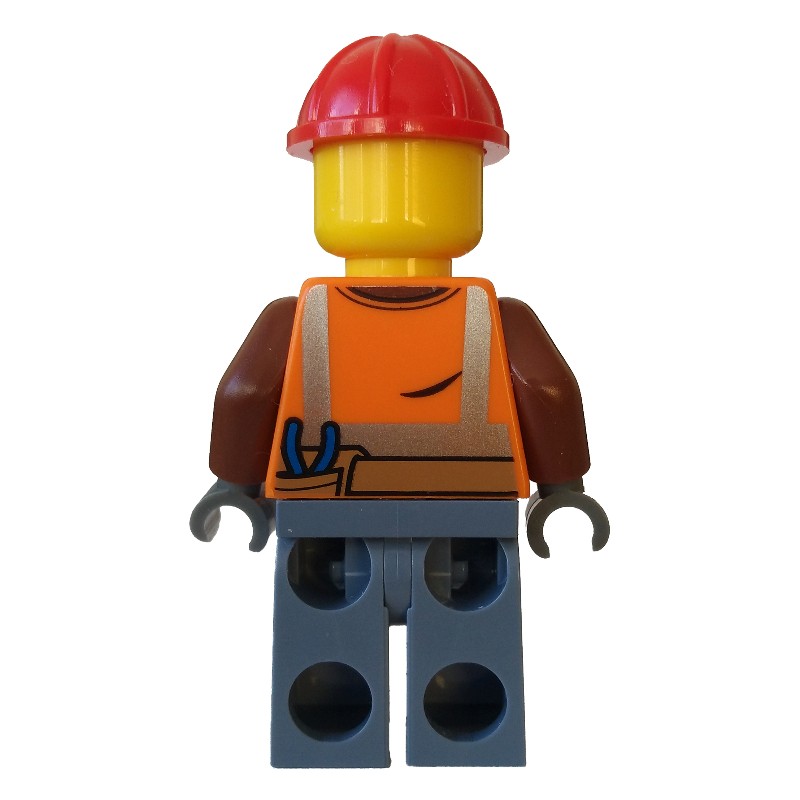 LEGO Set fig-002132 Lumberjack, Orange Safety Vest with Zipper over ...