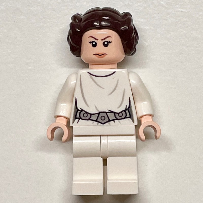 LEGO Set fig-002522 Princess Leia, White Robe, Dark Brown Hair ...