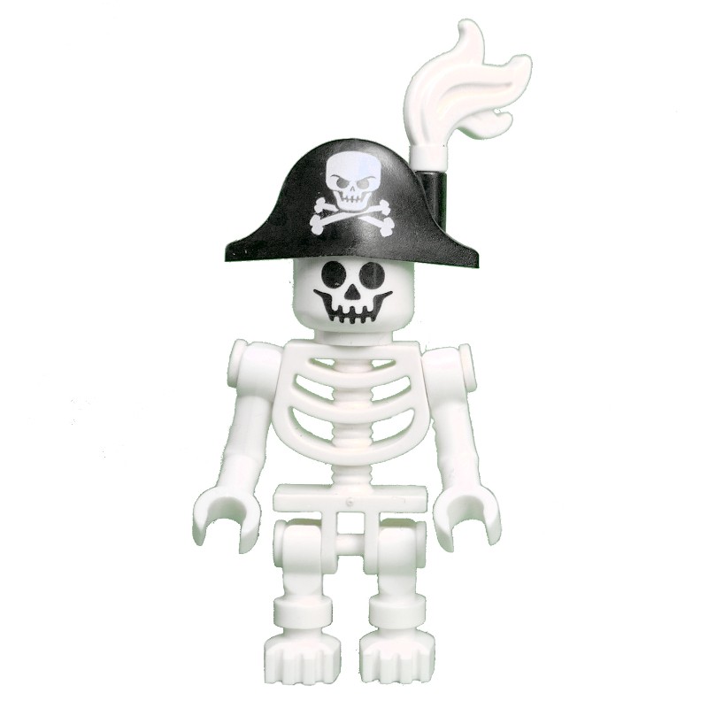 LEGO Set fig-002661 Skeleton, Standard Face, Bicorne Hat with Skull and ...