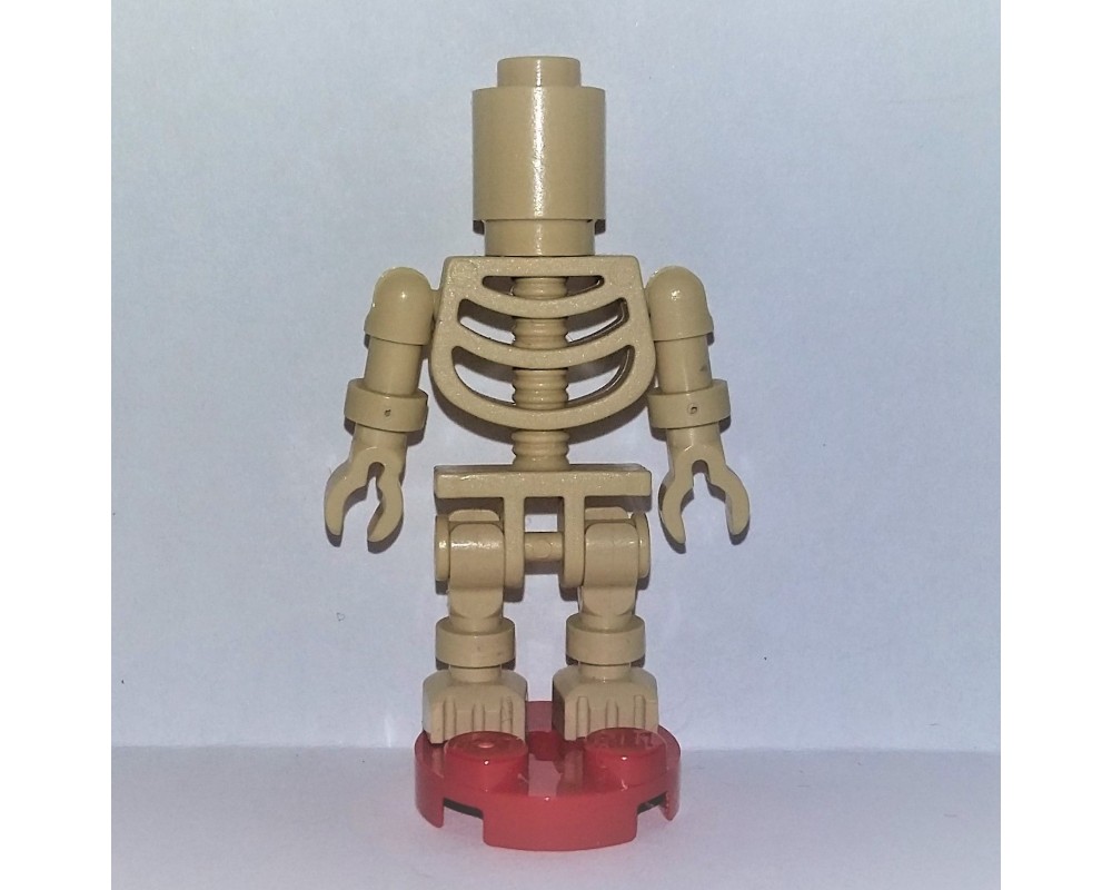 LEGO Set fig-002987 Skeleton with Round Brick Head and Round Red Plate ...