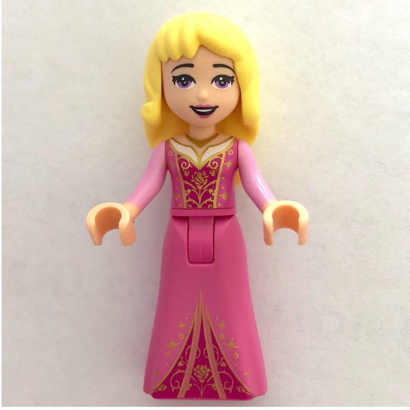 LEGO Set fig-003593 Aurora - Dark Pink Dress, Pearl Gold Decoration ...