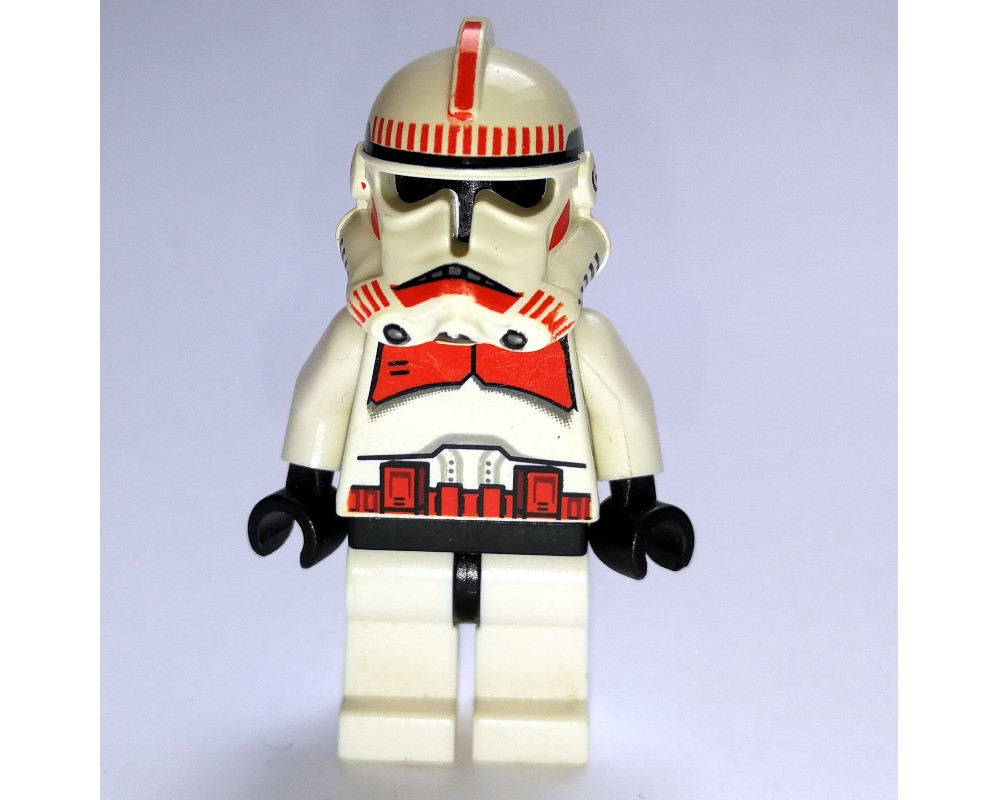 LEGO Set fig-003671 Clone Shock Trooper, Red Markings, Plain Black Head ...