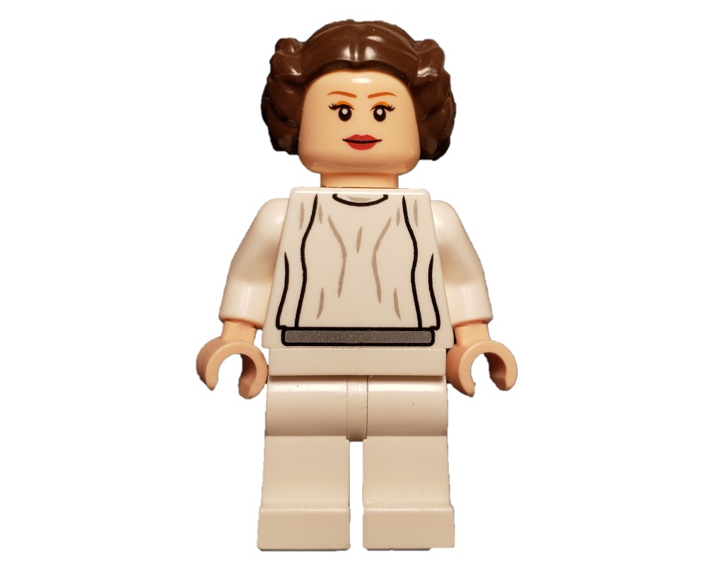 LEGO Set fig-003757 Princess Leia, White Robe, Dark Brown Hair, Plain ...