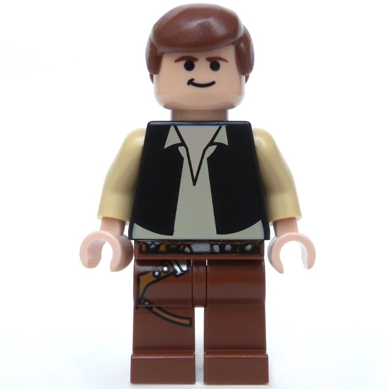 LEGO Set fig-003817 Han Solo, Black Vest, Reddish Brown Legs, Black ...
