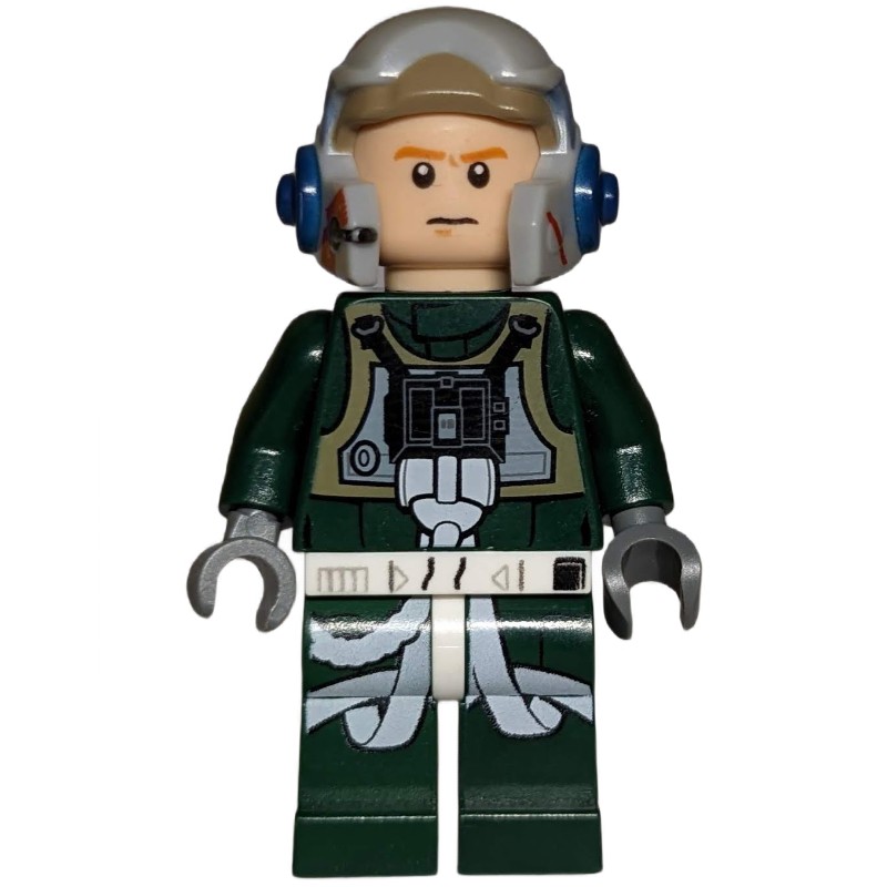 LEGO Set fig-003964 Rebel Pilot A-wing, Dark Green Uniform, Sand Blue ...