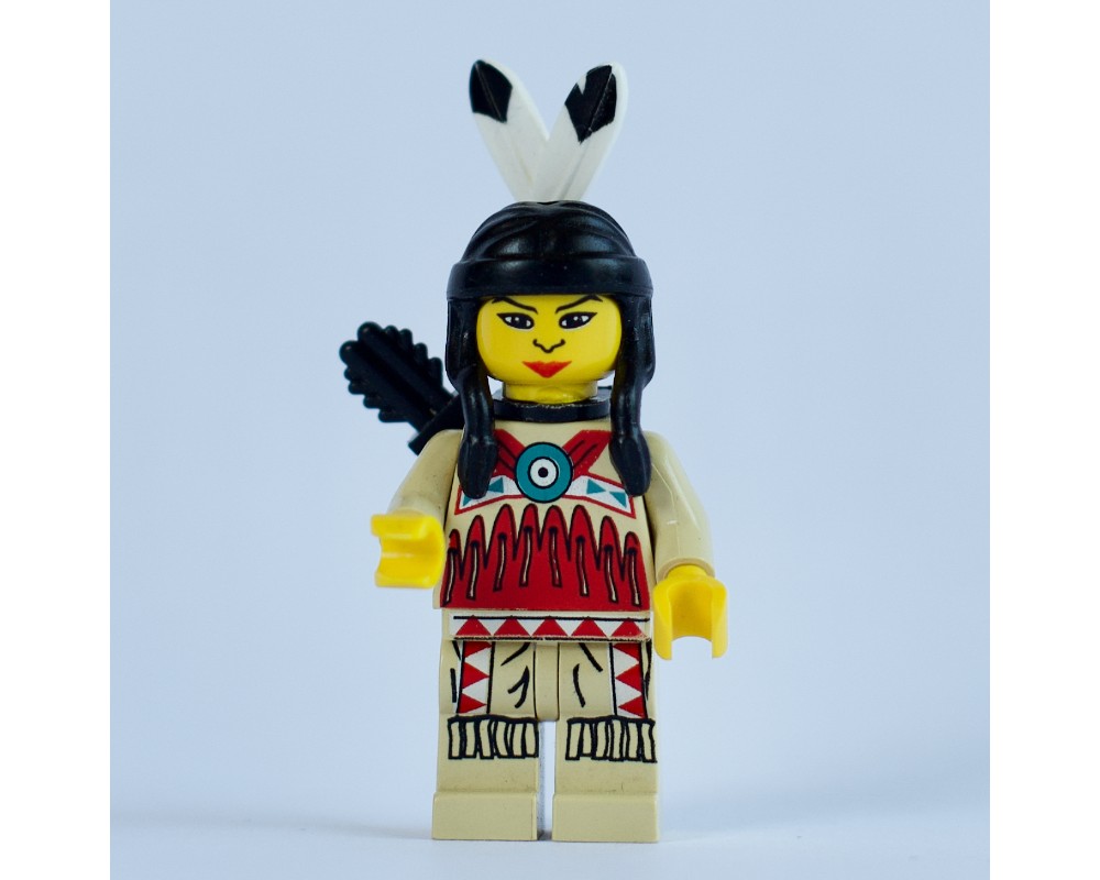 LEGO Set fig-004370 Indian - Woman, Tan Clothing, Red Trim, Quiver ...