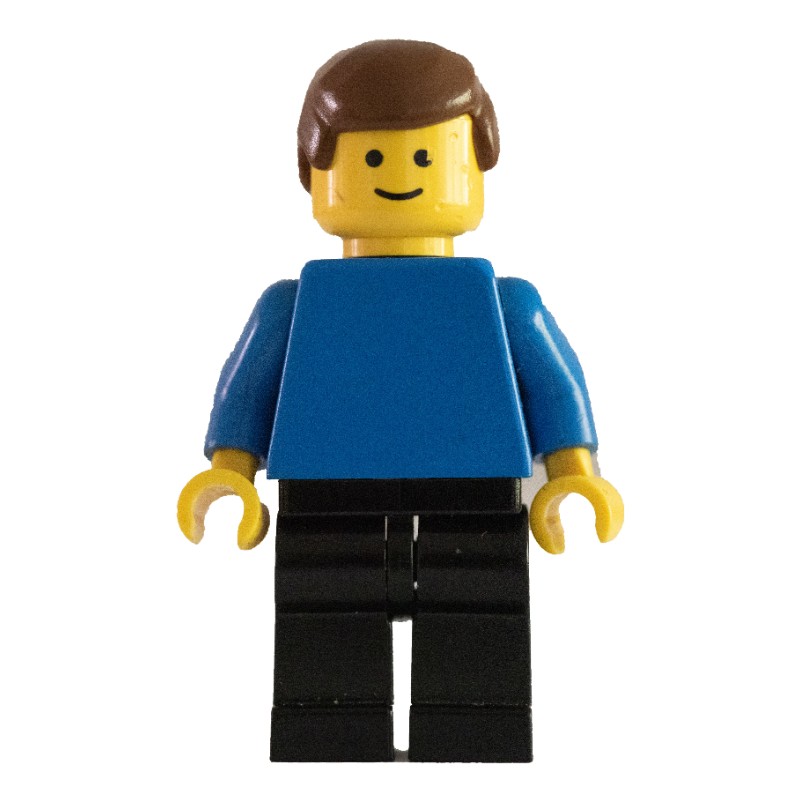 LEGO Set fig-004387 Man - Blue Torso, Black Legs (1985 Universal ...