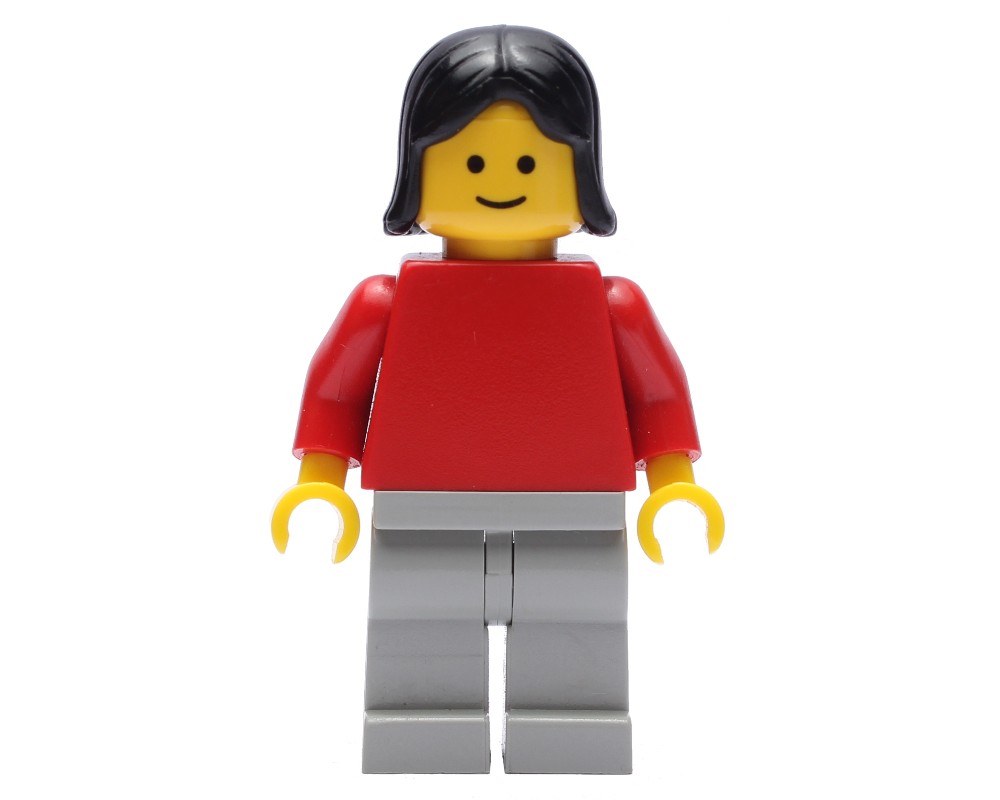 LEGO Set fig-004389 Woman - Red Torso, Light Gray Legs | Rebrickable ...