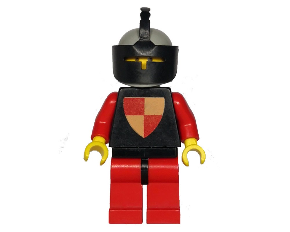 LEGO Set fig-004516 Knight (Quartered Shield) - Red Legs, Black Visor ...
