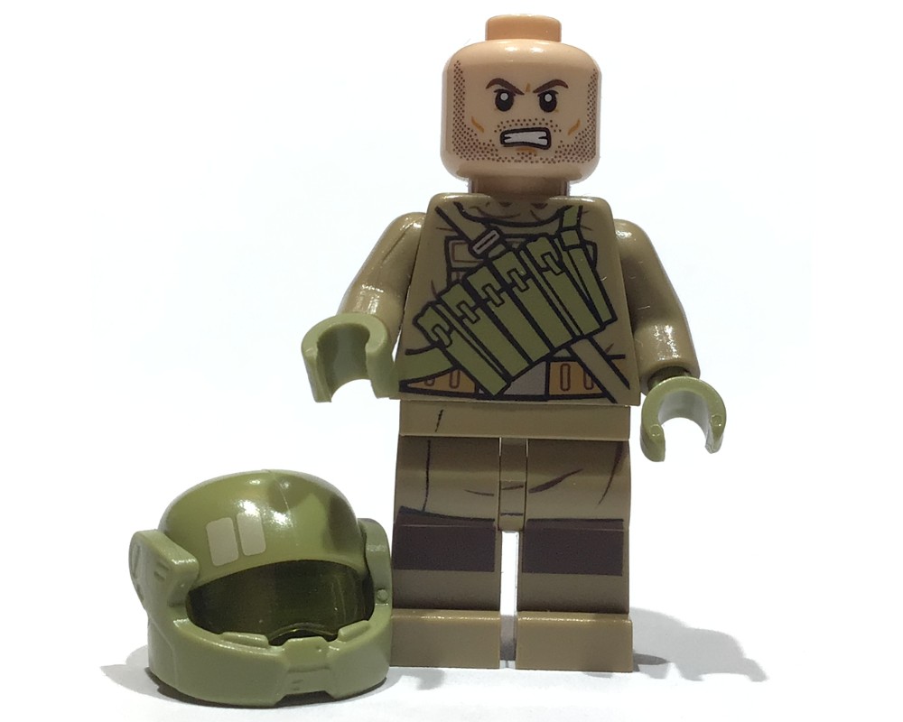 LEGO Set fig-004521 Resistance Soldier, Olive Green Helmet, Dark Tan ...