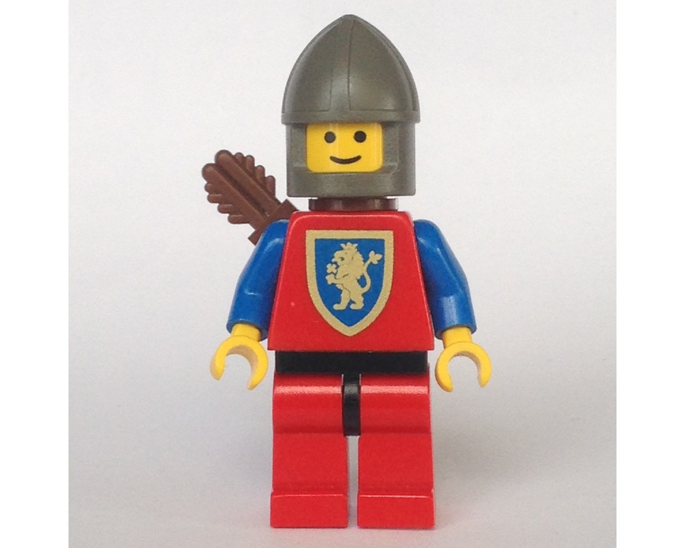 LEGO Set fig-004566 Archer (Crusader Lion) - Red Legs, Dark Gray Chin ...