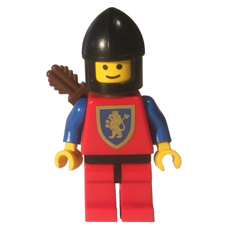 LEGO Set fig-004570 Archer (Crusader Lion) - Red Legs, Black Chin-Guard ...