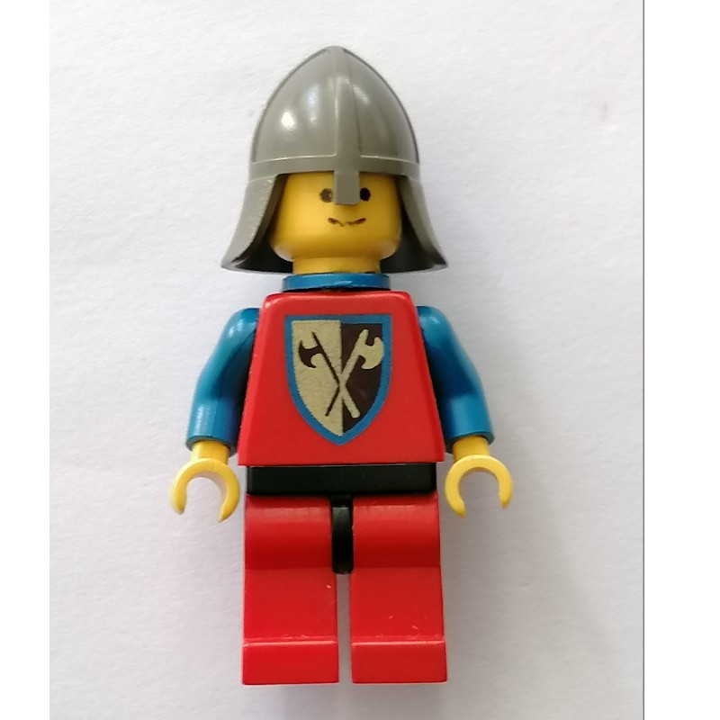 LEGO Set fig-004575 Knight (Crusader Axe) - Red Legs, Plastic Cape ...