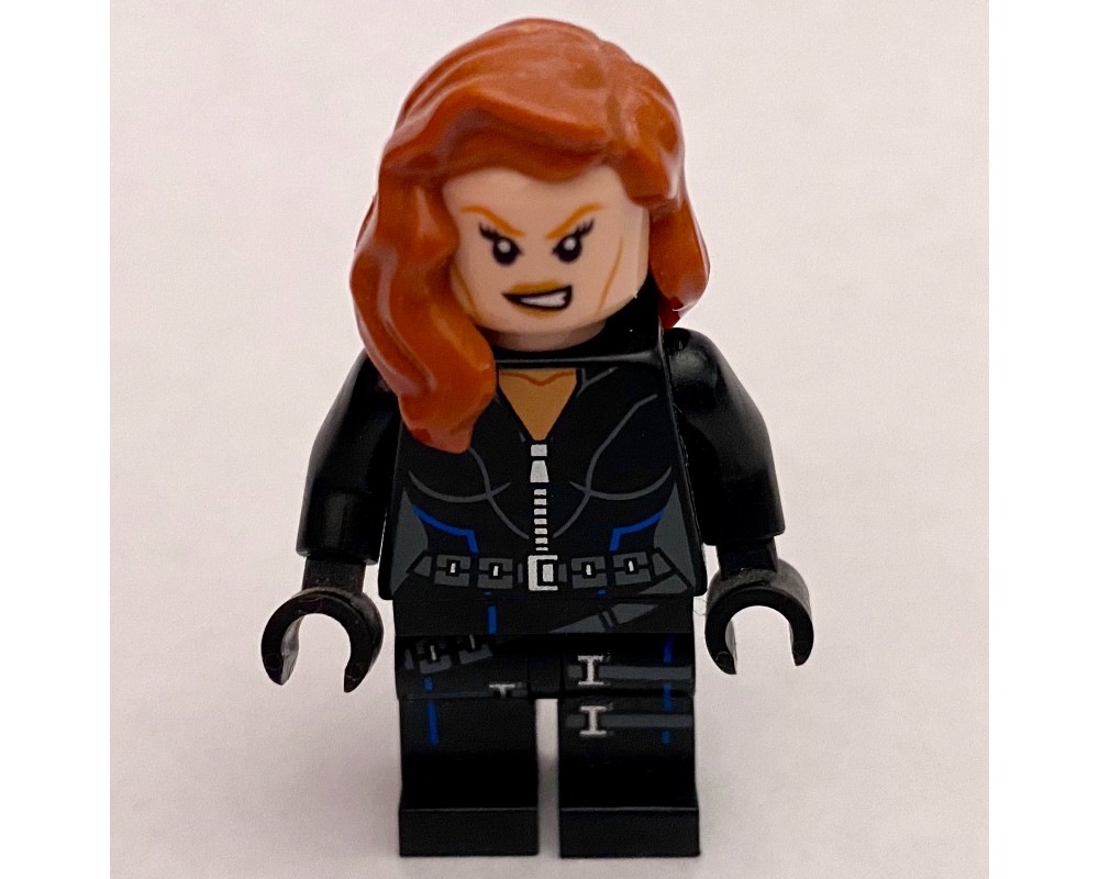 LEGO Set fig-004591 Black Widow, Black Jumpsuit, Blue Highlights ...