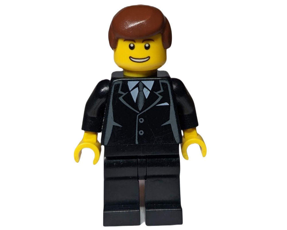 LEGO Set fig-004778 Man - Black Suit, Grin | Rebrickable - Build with LEGO