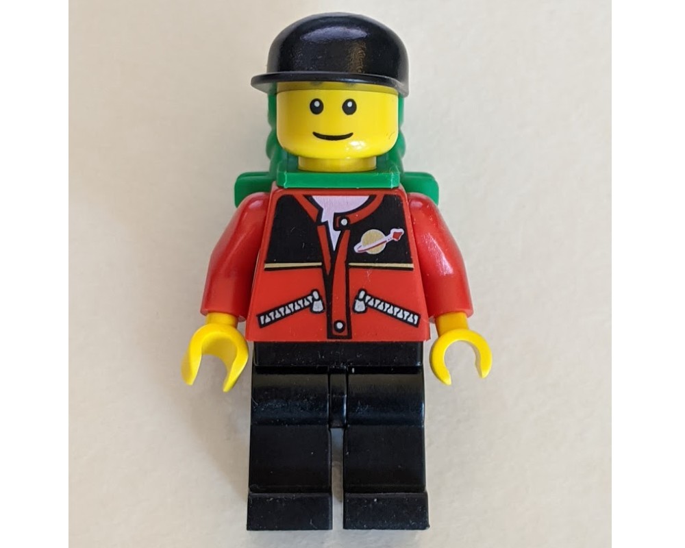 LEGO Set fig-004782 Man - Red Jacket, Black Legs, Black Cap, Green ...