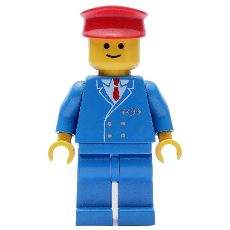 LEGO Set fig-004796 Conductor - Blue Jacket, Blue Legs, Red Hat (1995 ...