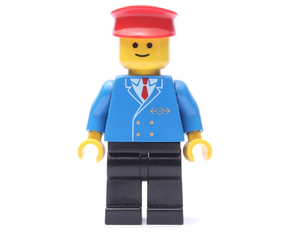 LEGO Set fig-004819 Conductor - Blue Jacket, Black Legs, Red Hat (3626b ...