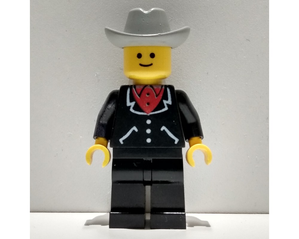 LEGO Set fig-004827 Man - Black Suit, Light Bluish Gray Cowboy Hat ...
