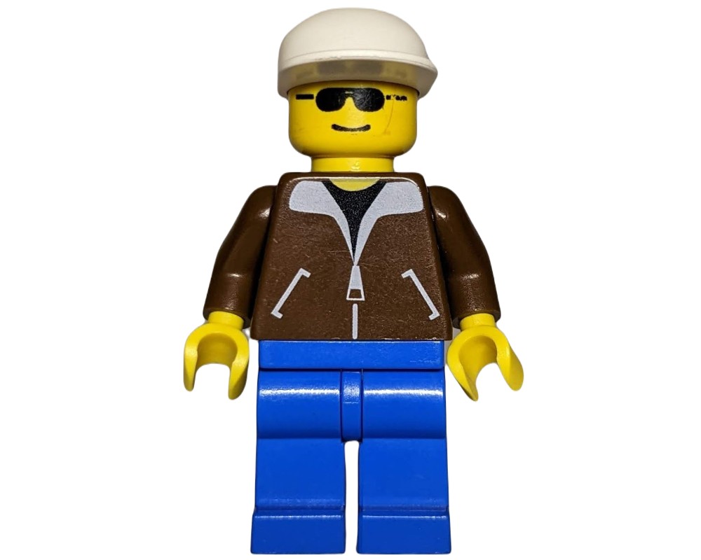 LEGO Set fig-004906 Man - Brown Jacket, Blue Legs, White Cap ...