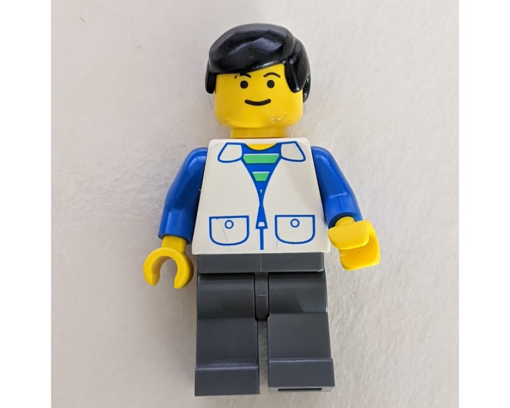LEGO Set fig-004912 Man - White Jacket, Dark Gray Legs | Rebrickable ...