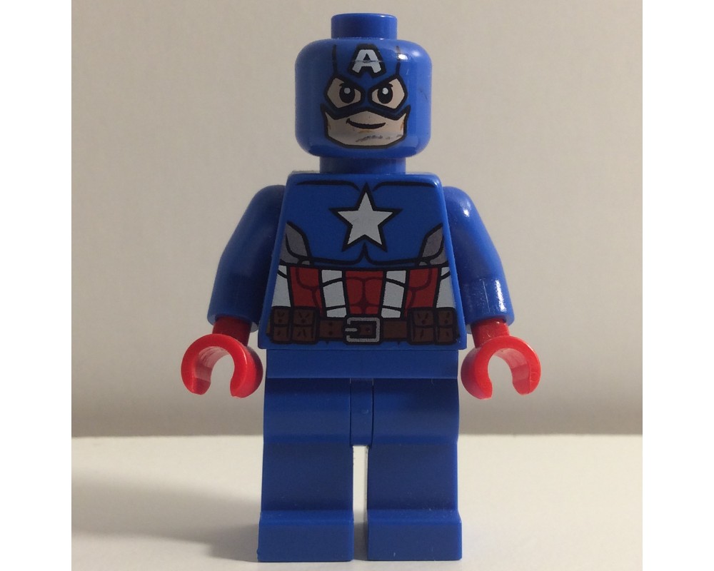 LEGO Set fig-005041 Captain America in Blue Suit and Plain Blue Legs ...