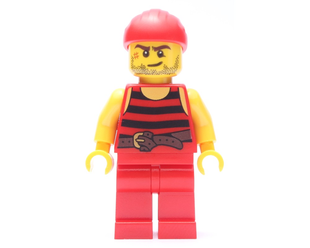 LEGO Set fig-005088 Pirate - Red Stripes, Red Legs, Red Bandana ...