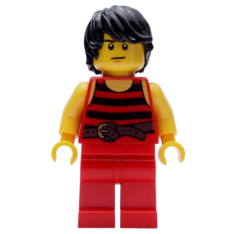LEGO Set fig-005090 Pirate - Red Stripes, Red Legs, Brown Crow's Feet ...