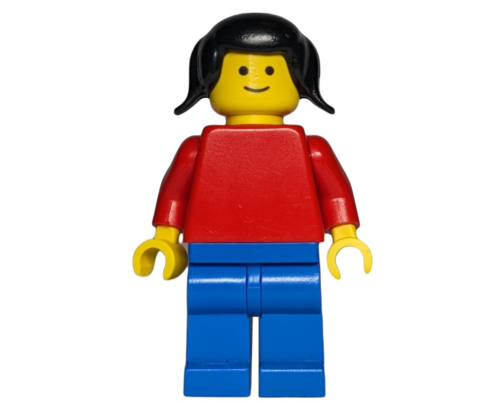 LEGO Set fig-005101 Woman - Red Torso, Blue Legs, Black Tails ...