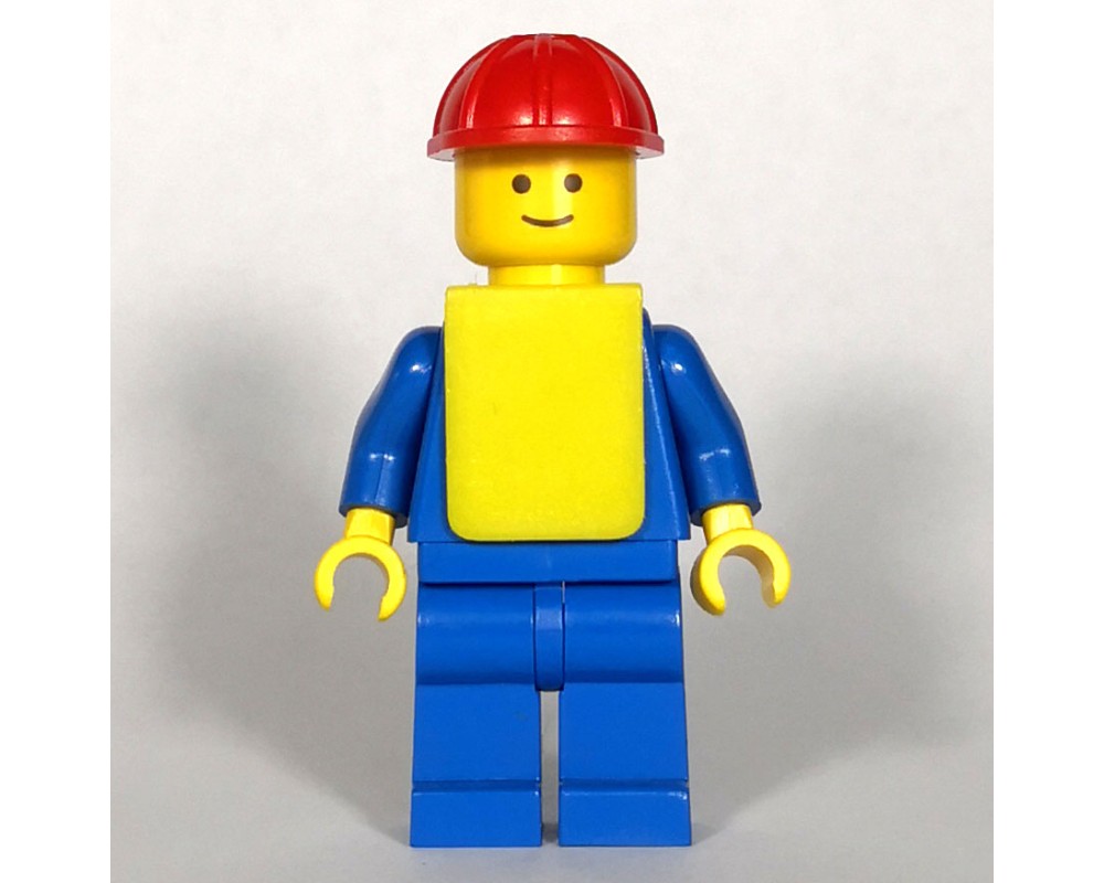LEGO Set fig-005114 Man - Blue Torso, Blue Legs, Red Helmet, Yellow ...